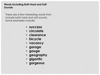 Pronunciation of Hard & Soft "C" & "G" | PPT