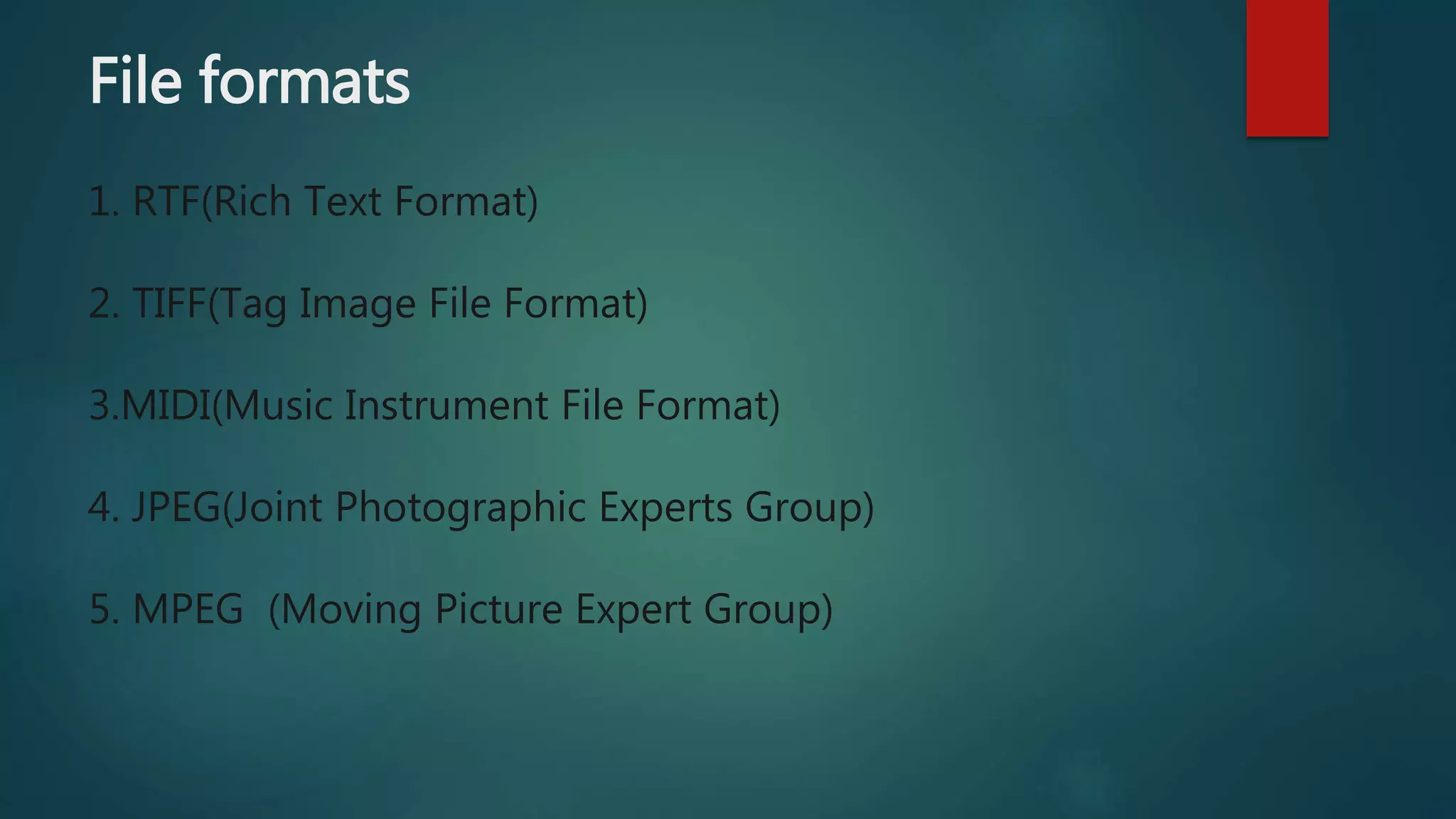 multimedia data and file format | PPTX