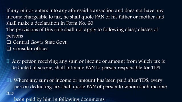 Permanent Account Number (PAN) | PPTX