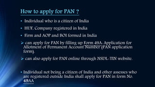Permanent Account Number (PAN) | PPTX