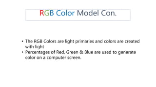 RGB & CMYK Color Model | PPTX | Graphics Software | Computer Software ...