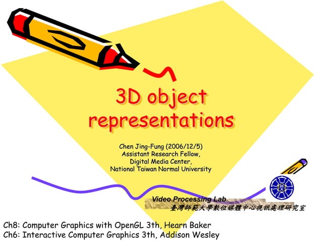 CG OpenGL 3D object representations-course 8 | PPT