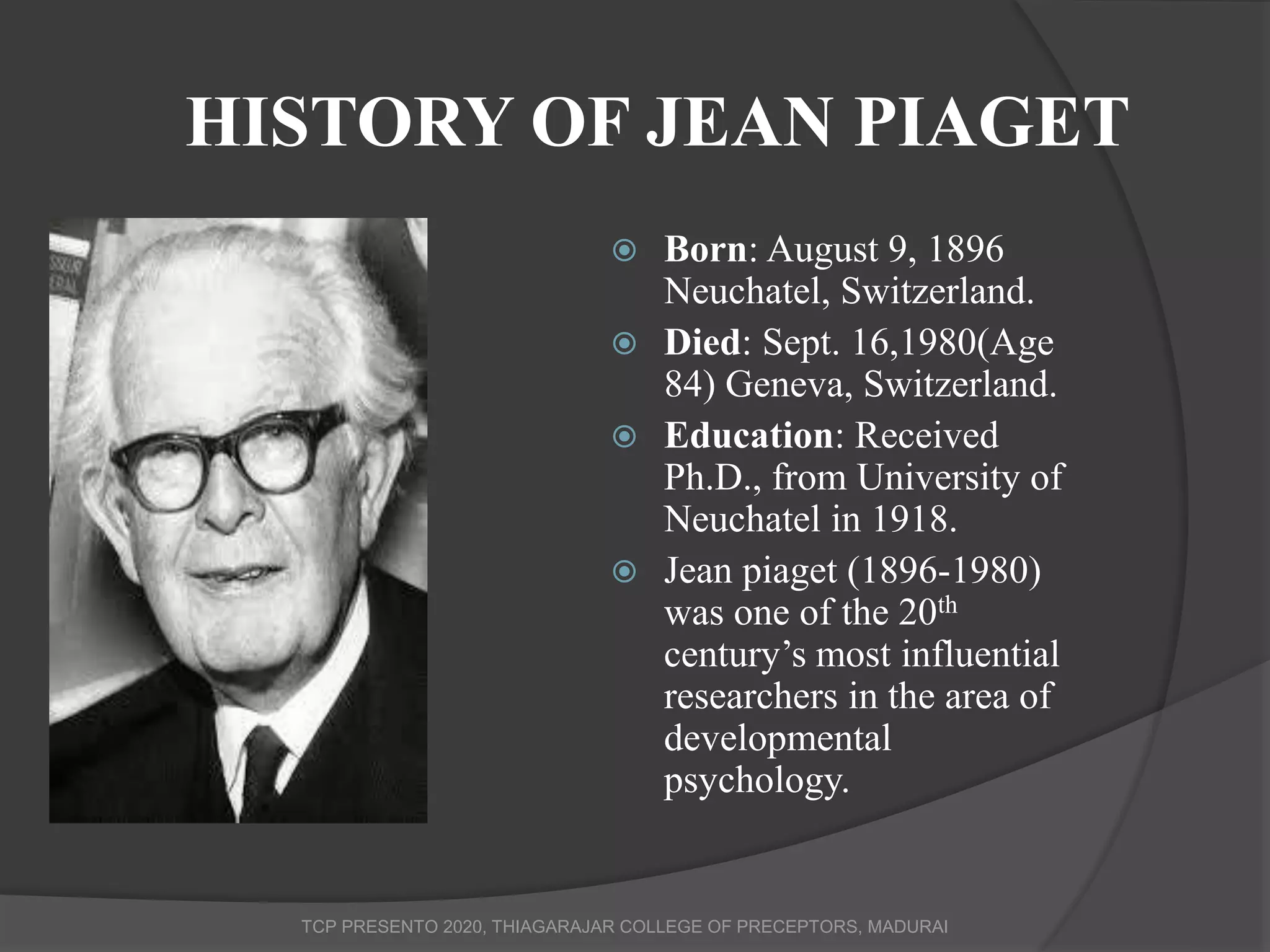 JEAN PIAGET'S THEORY OF COGNITIVE DEVELOPMENT | PPTX