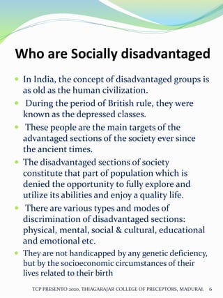 EDUCATION FOR SOCIALLY DEPRIVED | PPTX