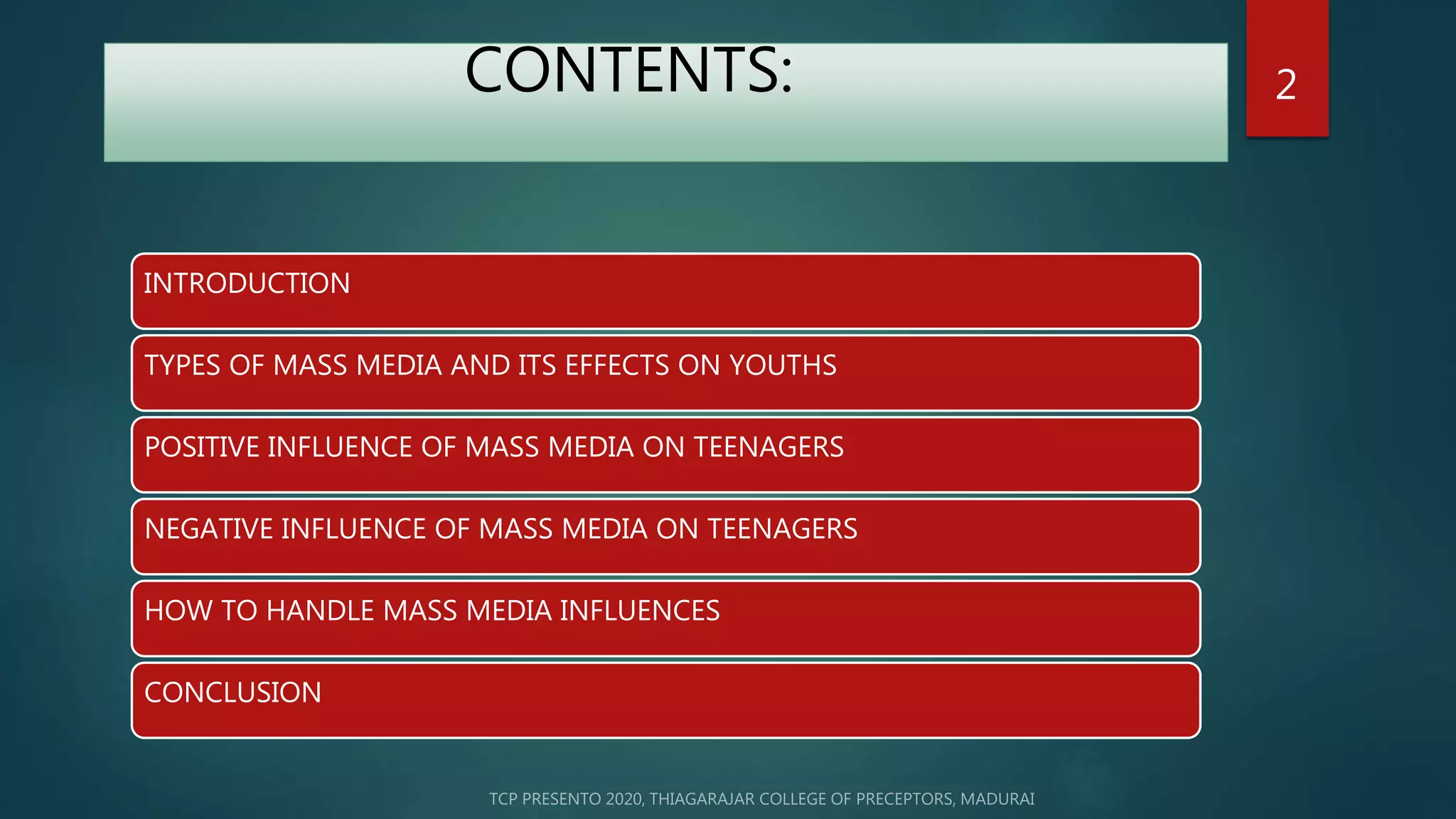 IMPACT OF MASS MEDIA | PPTX