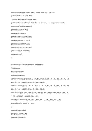 computer graphics opengl programs for cse students | DOCX