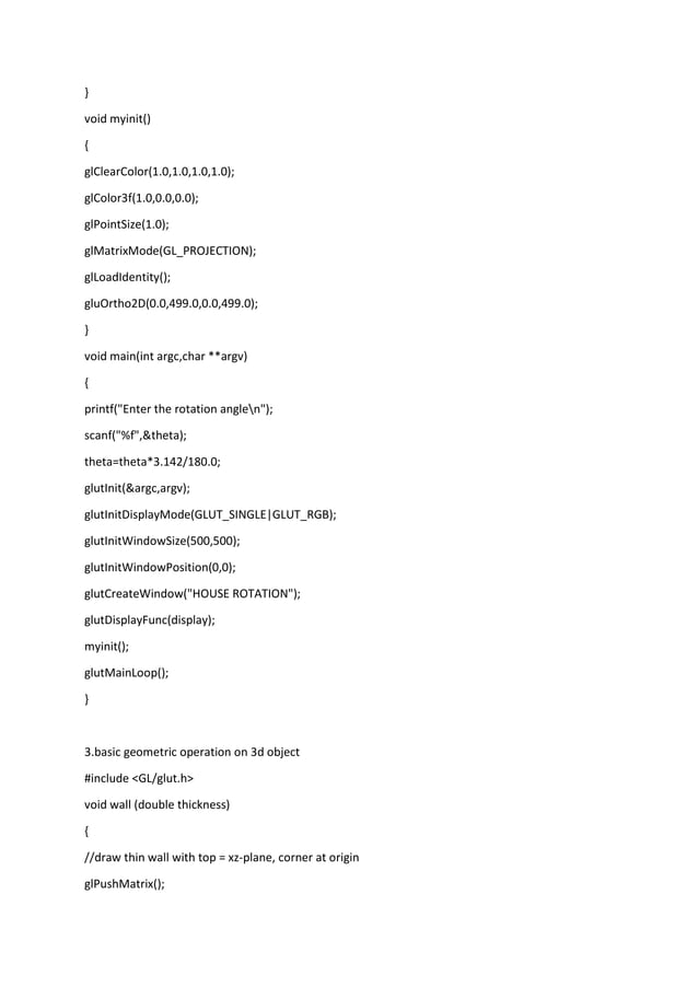 computer graphics opengl programs for cse students | DOCX