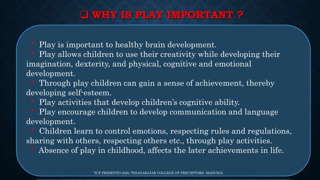 PLAY AND CHILD DEVELOPMENT | PPTX