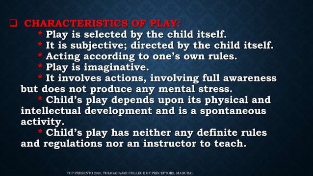 PLAY AND CHILD DEVELOPMENT | PPTX