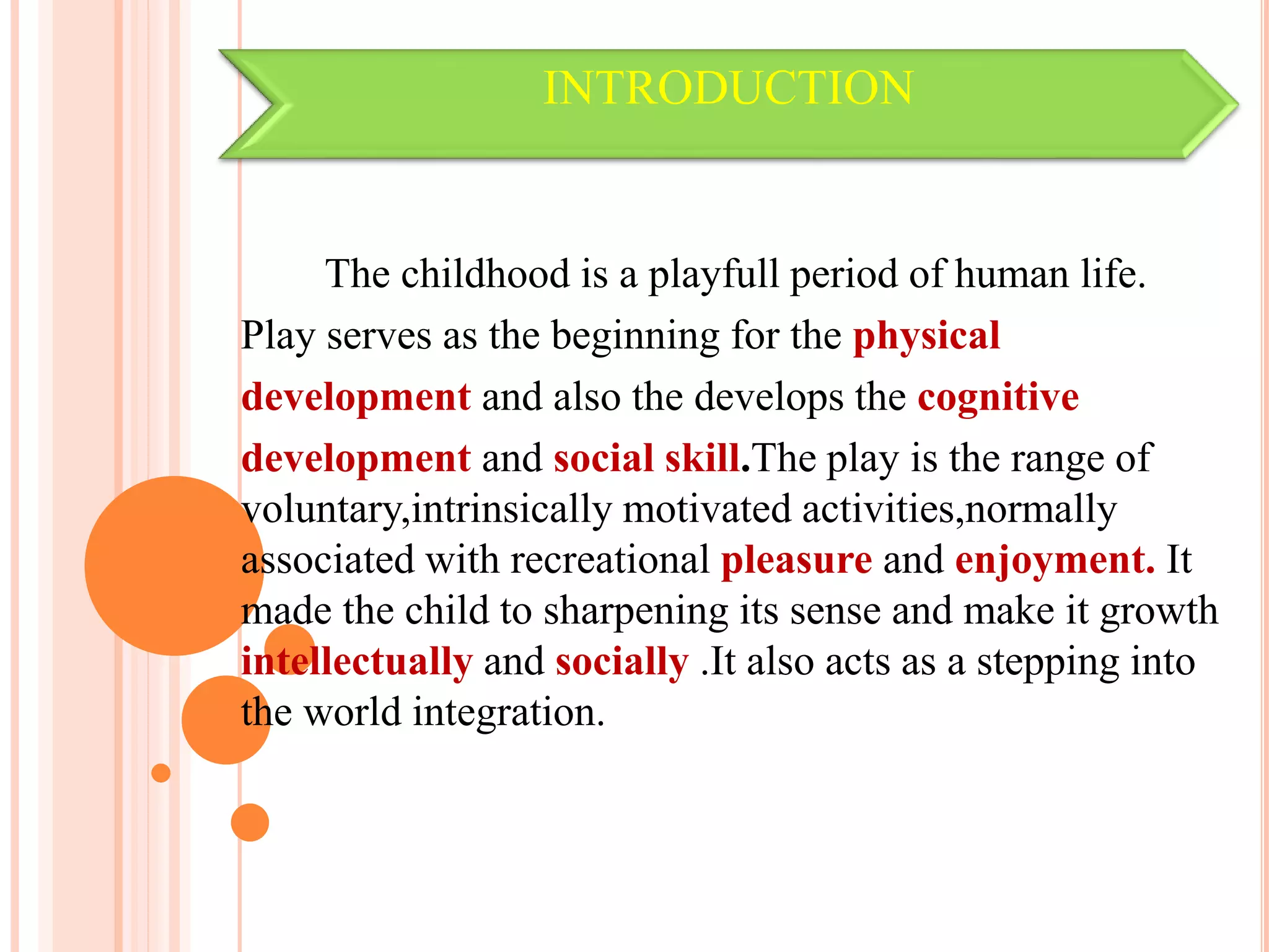 PLAY AND CHILD DEVELOPMENT | PPTX