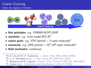 From Atomistic to Coarse Grain Systems - Procedures & Methods | PDF
