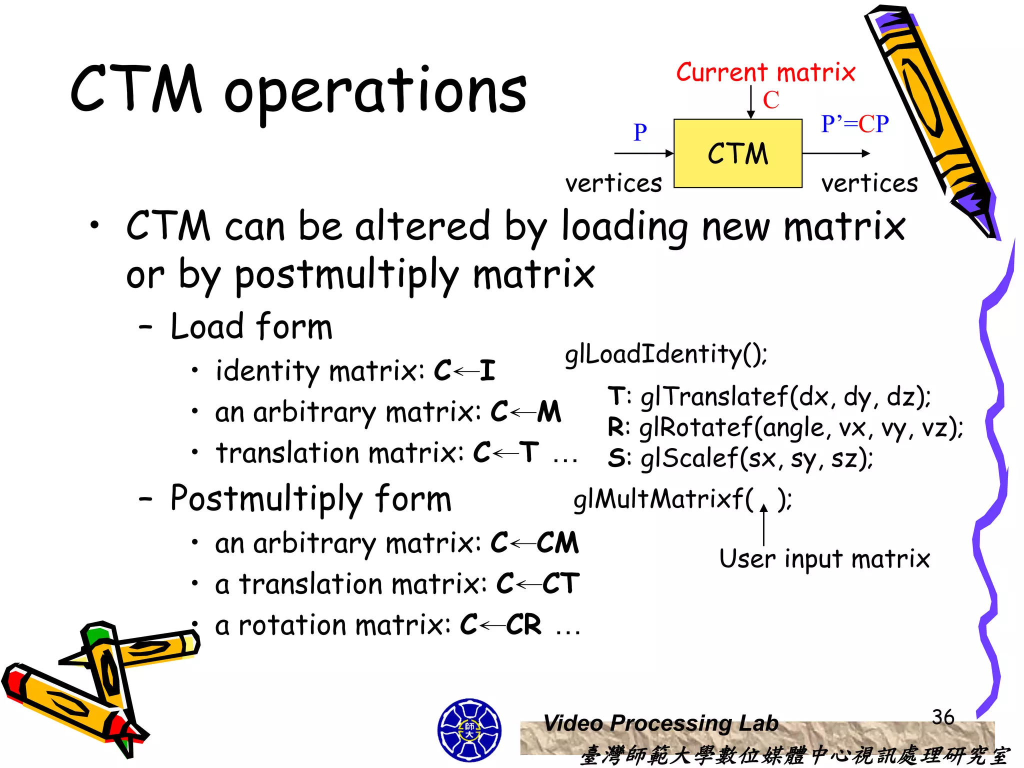 CG OpenGL vectors geometric & transformations-course 5 | PPT