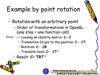 CG OpenGL vectors geometric & transformations-course 5 | PPT