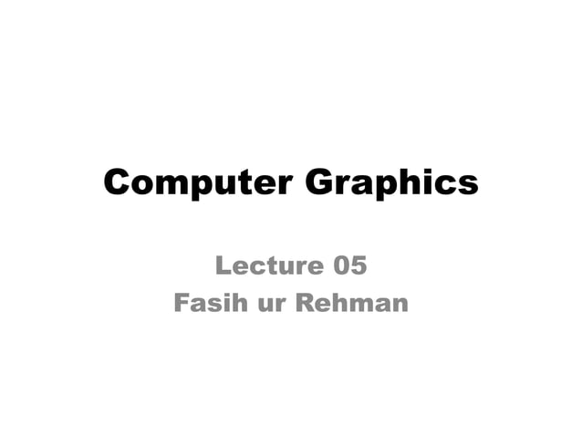 Computer graphics Computer Science and information technology | PPT