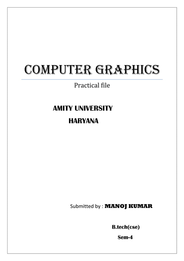 computer graphics practicals | PPT