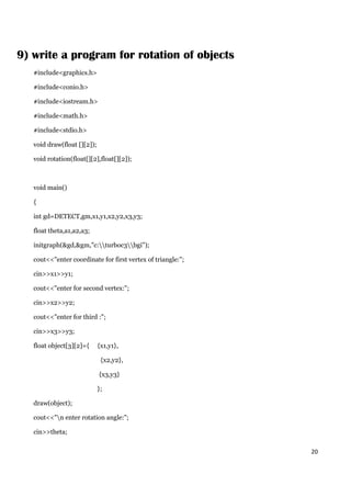 computer graphics practicals | PPT