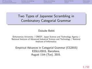 Two types of Japanese scrambling in combinatory categorial grammar | PDF
