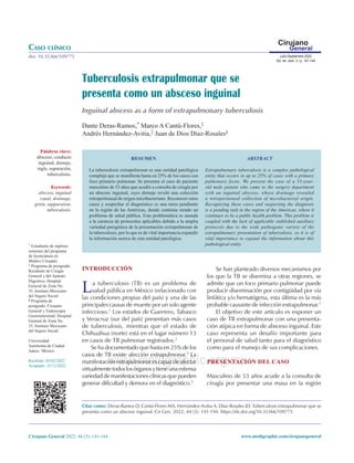 Tuberculosis extrapulmonar que se presenta como un absceso inguinal | PDF
