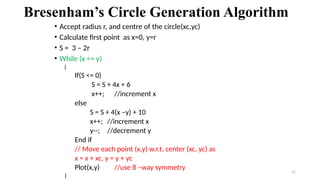 CG 4.4 SCAN CONVERSION - CIRCLE GENERATION ALGORITHMS.pptx