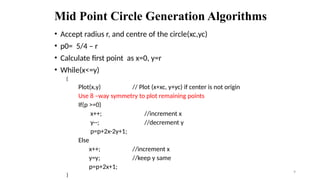 CG 4.4 SCAN CONVERSION - CIRCLE GENERATION ALGORITHMS.pptx