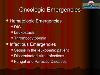 Onc emergencies | PPT