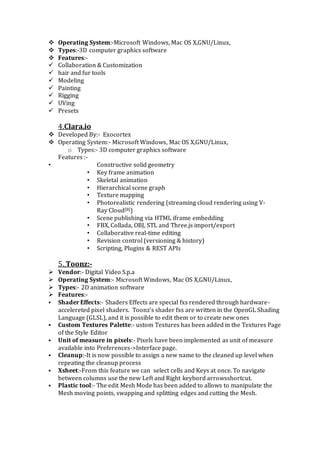 COMPUTER GRAPHICS AND MULTI MEDIA SOFTWARE LIST | DOCX