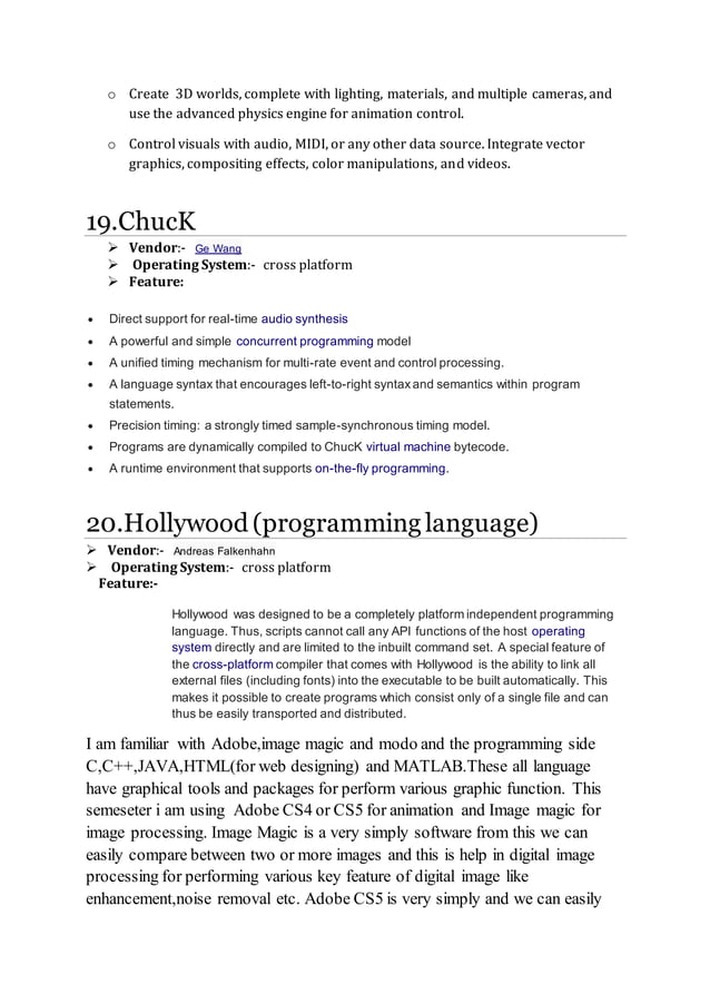 COMPUTER GRAPHICS AND MULTI MEDIA SOFTWARE LIST | PDF