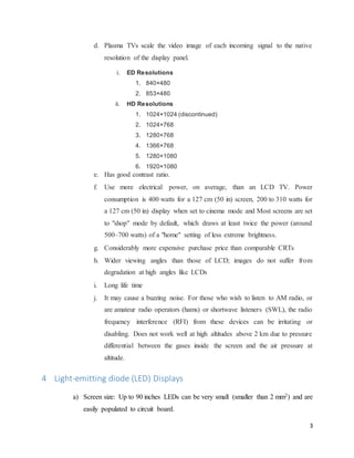 LCD VS CRT VS LED VS PLASMA DISPLAY VS OLED VS LED-BACKLIGHT LCD | DOCX ...