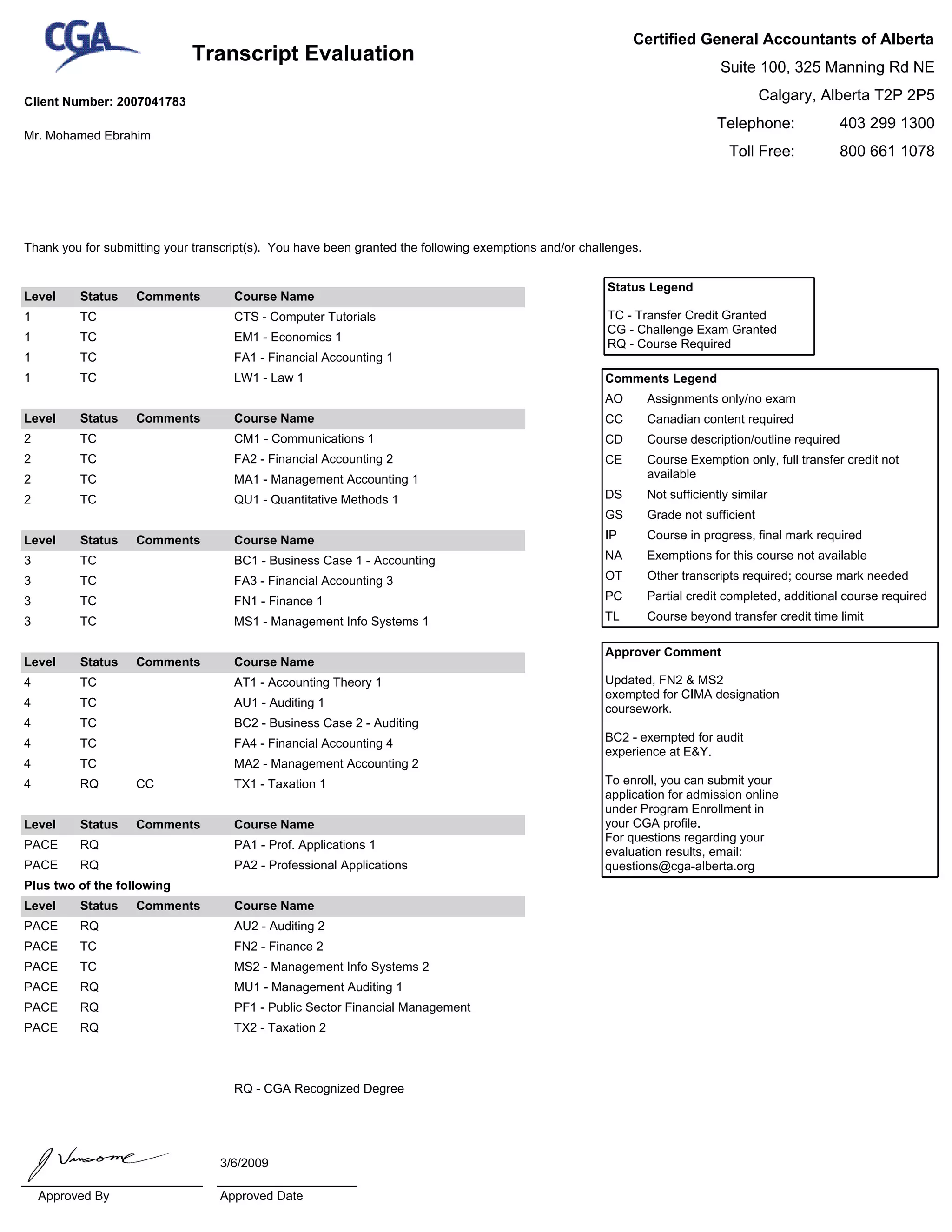 Transcript Evaluation | PDF