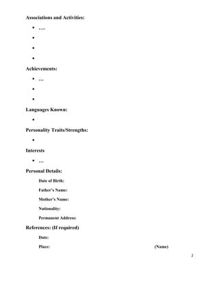 Resume Format-Basic and Simple | PDF