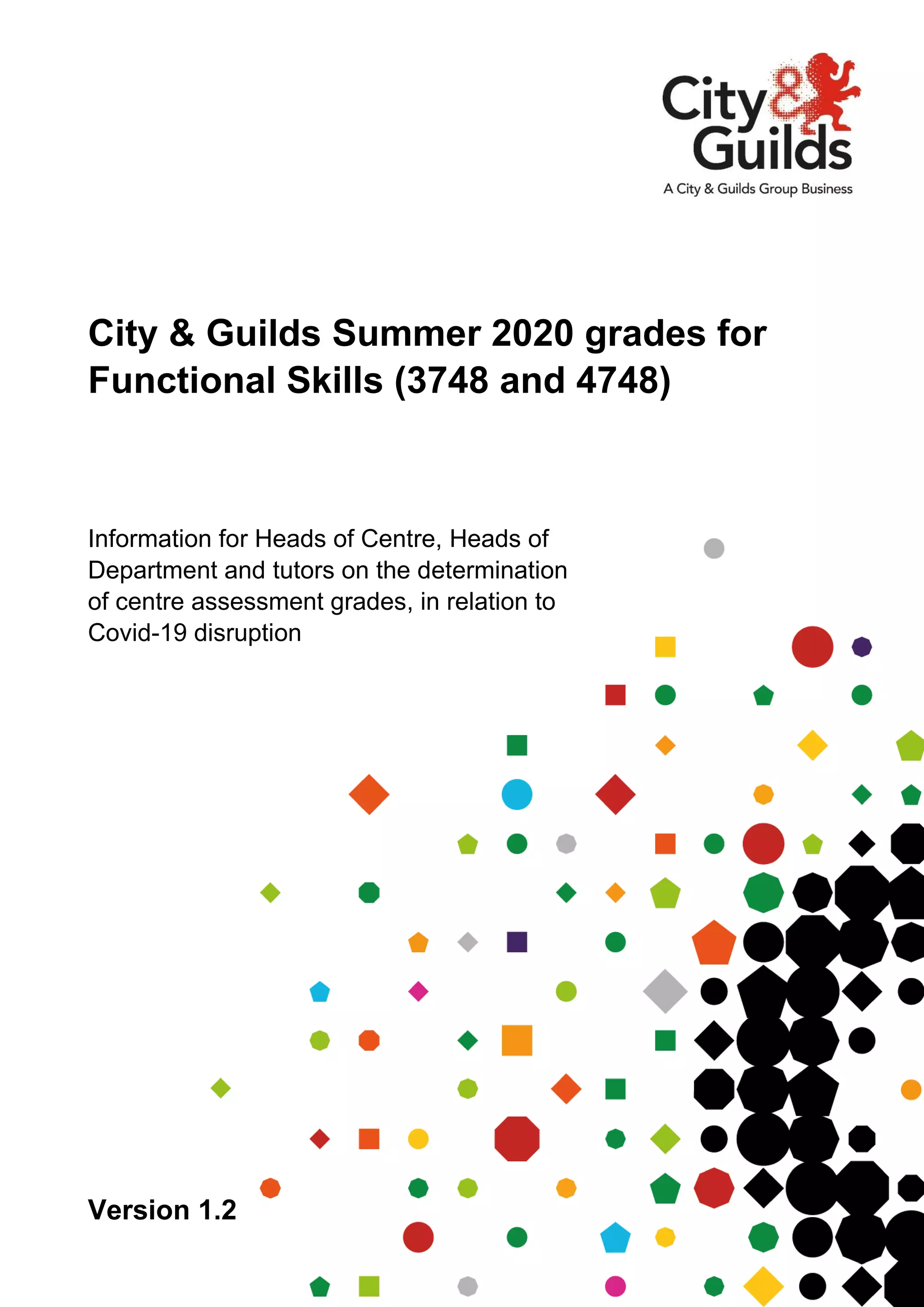 City & Guilds - Centre Guidance for Functional Skills Summer 2020 ...