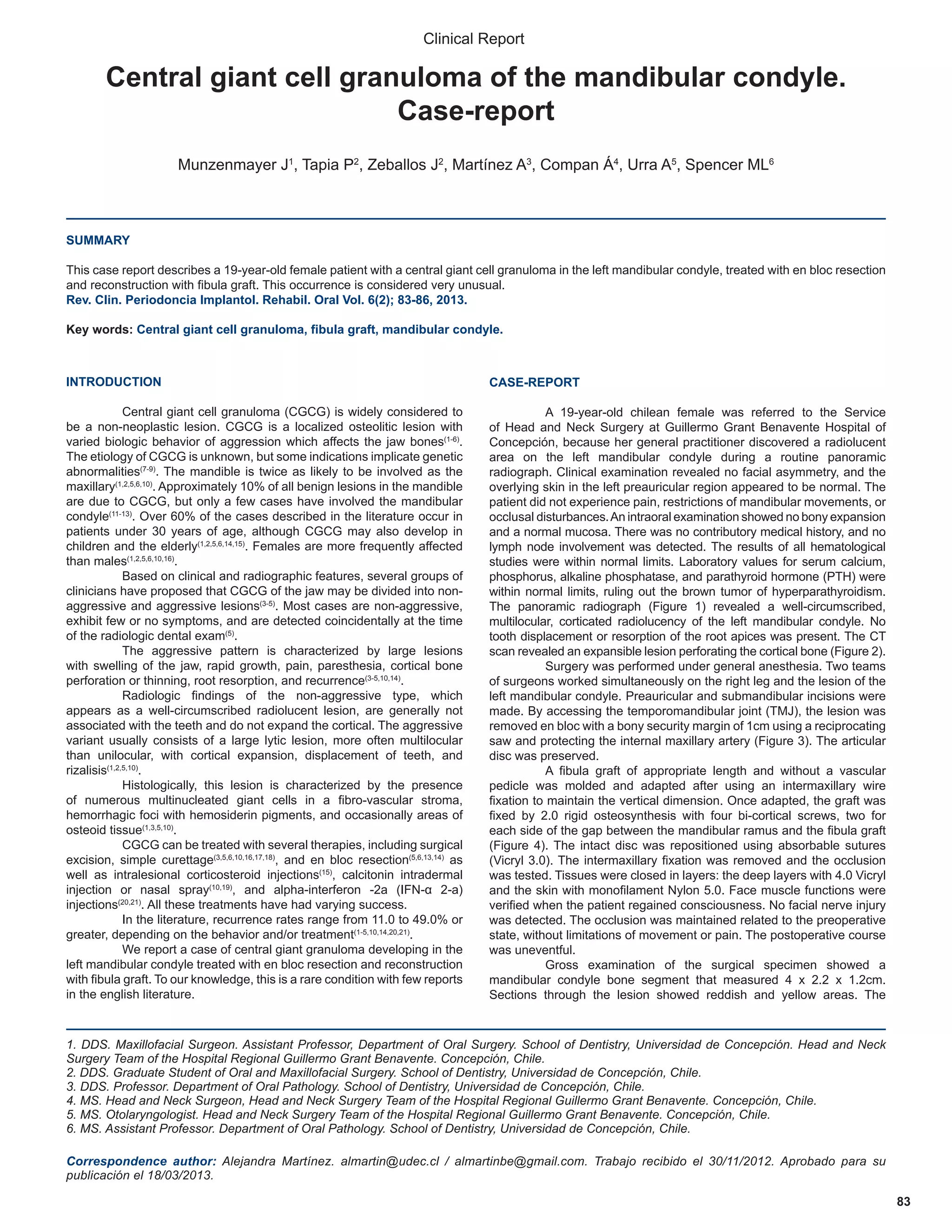 CENTRAL GIANT CELL GRANULOMA | PDF