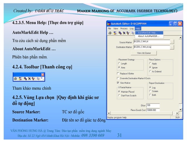 Giác sơ đồ bằng phần mềm marker making (gerber accumark) | PDF