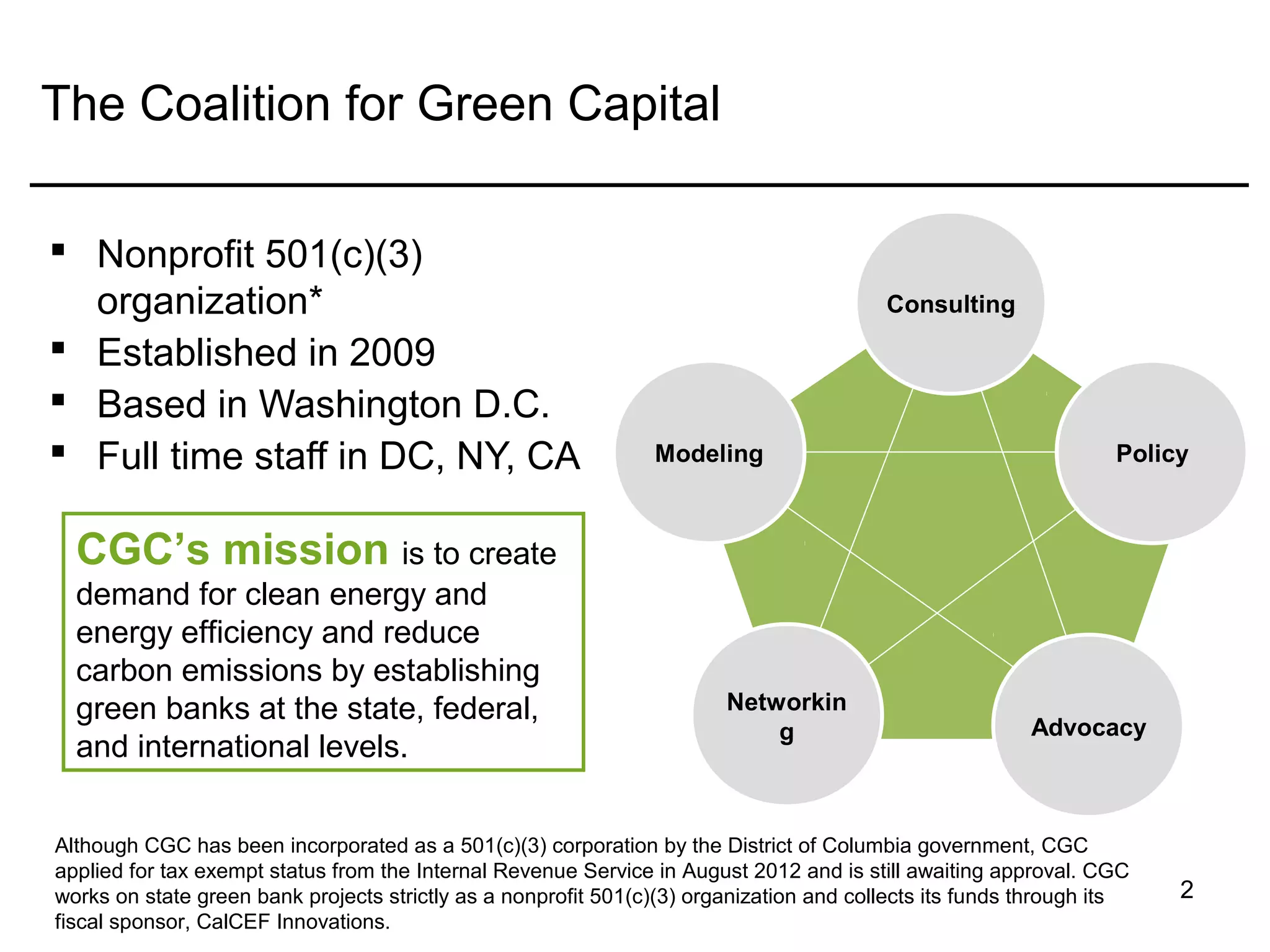 Coalition for Green Capital and the Green Bank Movement | PPT