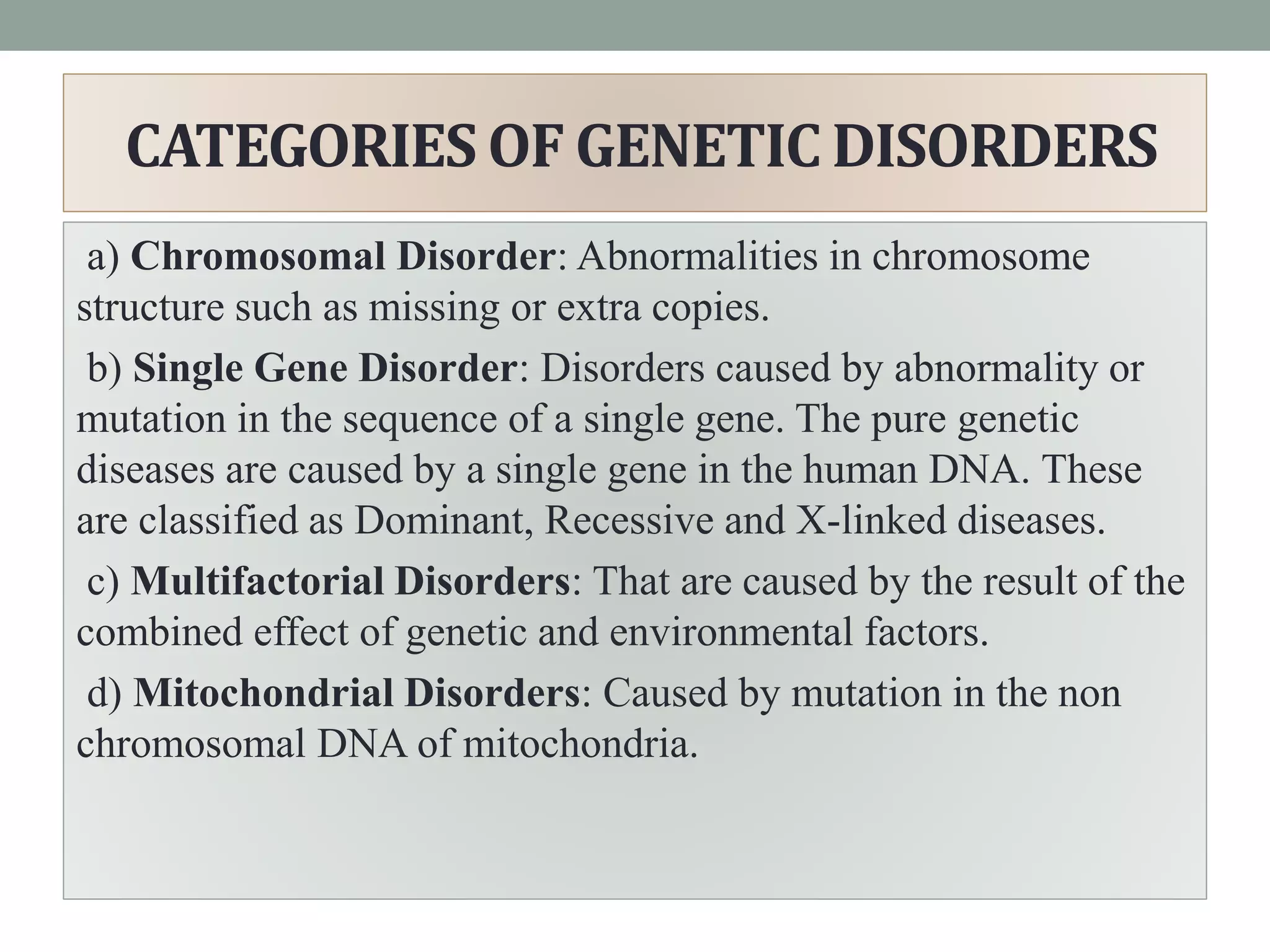 Common Genetic Disorders | PPTX