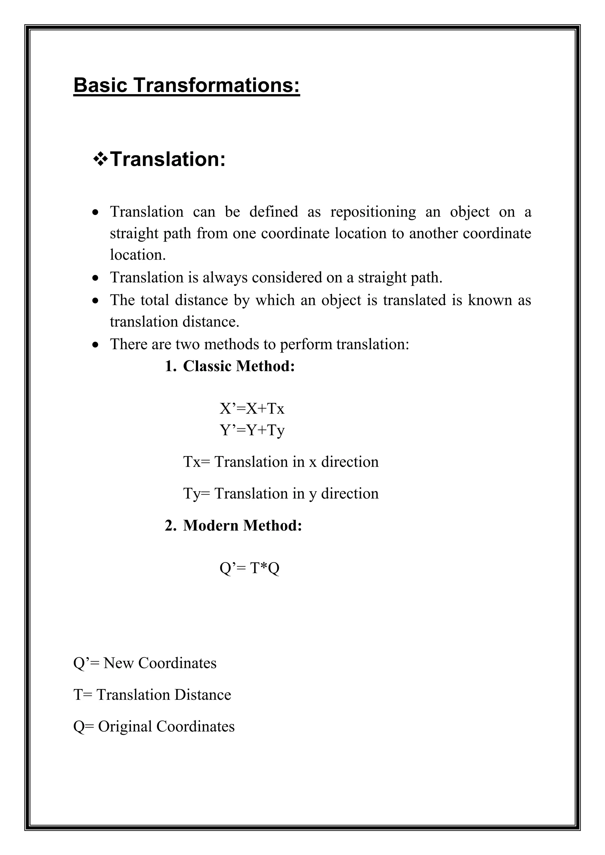 2D Transformations(Computer Graphics) | PDF 2D Transformations(Computer Graphics) | PDF