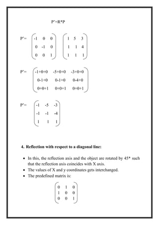 2D Transformations(Computer Graphics) | PDF
