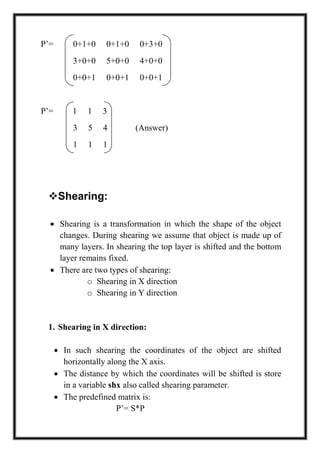 2D Transformations(Computer Graphics) | PDF | 3-D Graphics | Computer ...