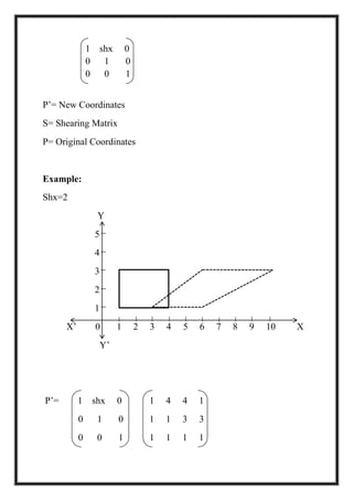 2D Transformations(Computer Graphics) | PDF | 3-D Graphics | Computer Software and Applications