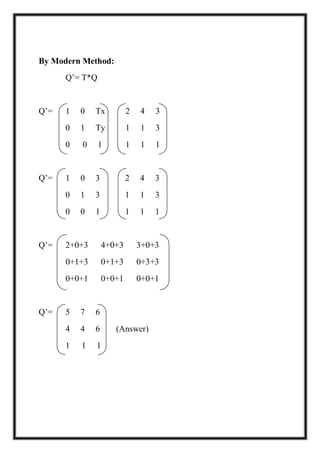2D Transformations(Computer Graphics) | PDF