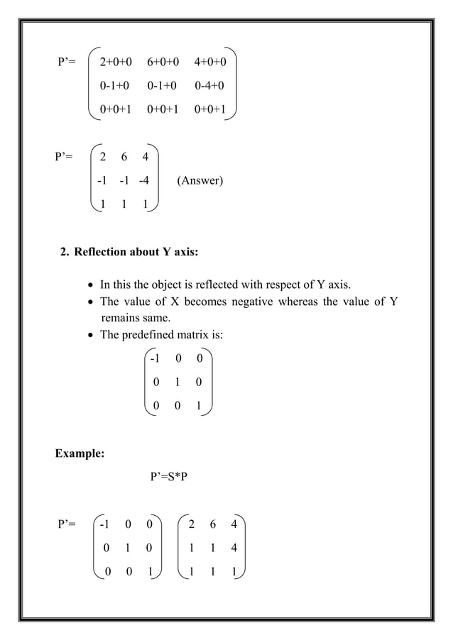 2d Transformationscomputer Graphics