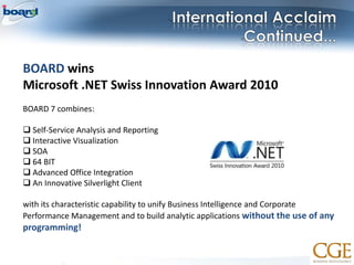 CGE-BI and BOARD Business Intelligence | PPT