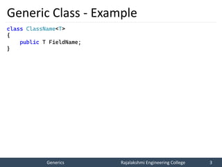 C# Generics - Computer Science and Engineering Department | PDF