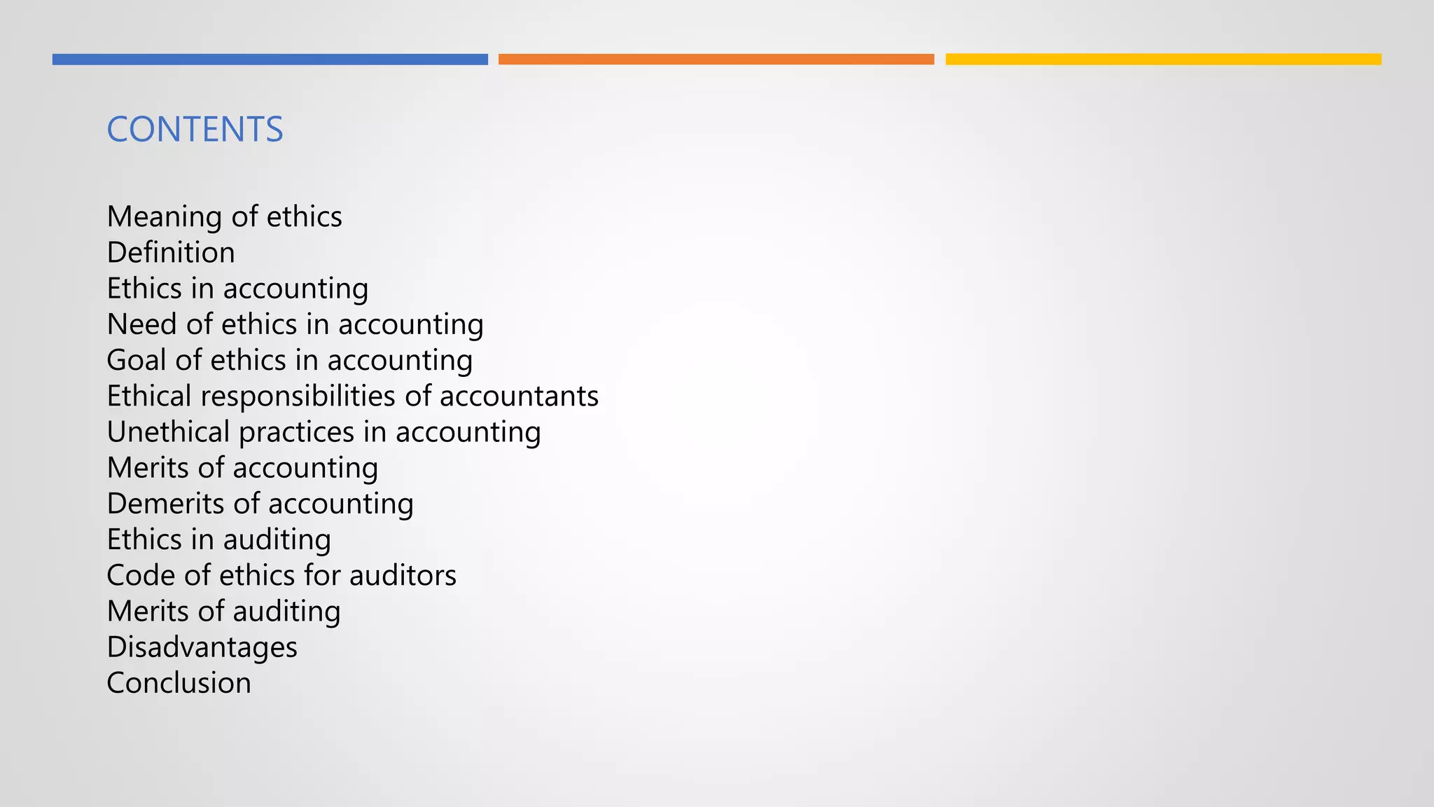 Ethics in Accounting & Auditing | PPTX