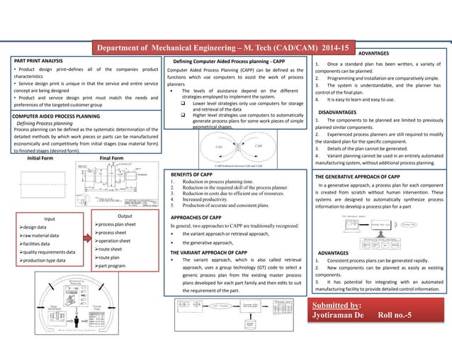 Computer Aided Process Planning Poster | PPTX
