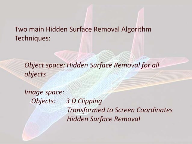 Computer Graphics - Hidden Line Removal Algorithm | PPTX