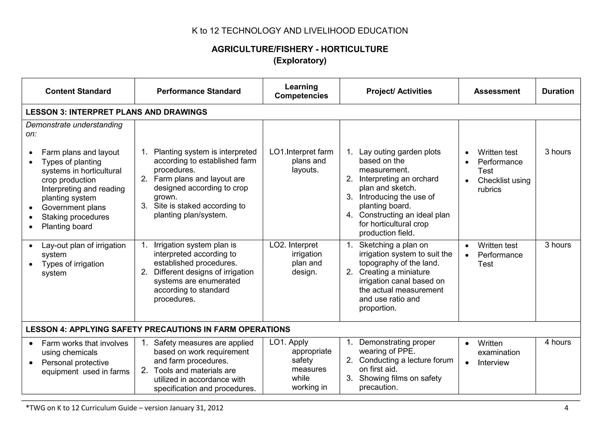 K to 12 TLE Curriculum Guide for Horticulture | PDF