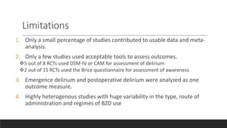 Postoperative delirium and intraop benzodiazepine | PPTX