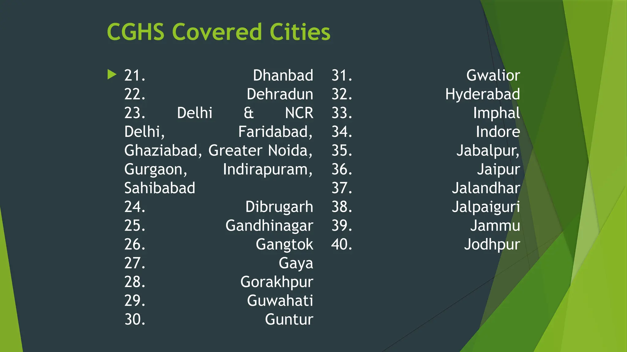 CGHS and CS (MA) Rules on medical facilities | PPTX