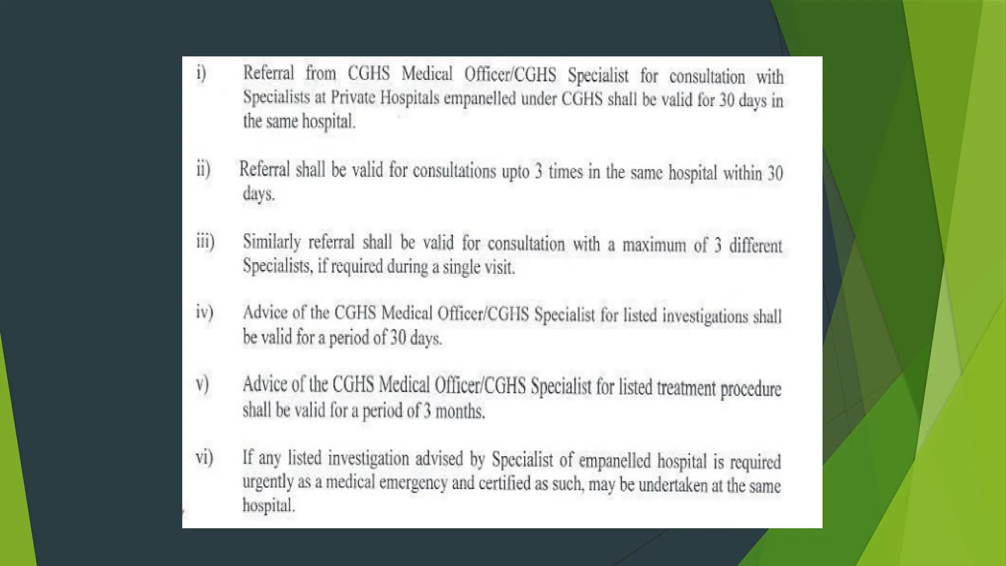 CGHS and CS (MA) Rules on medical facilities | PPTX